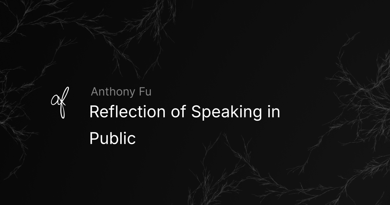 Reflection of Speaking in Public